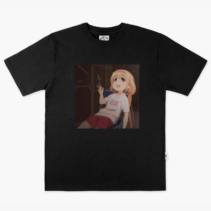 Anime Girl Smokin Animecore T-Shirt - Aesthetic Clothes Shop
