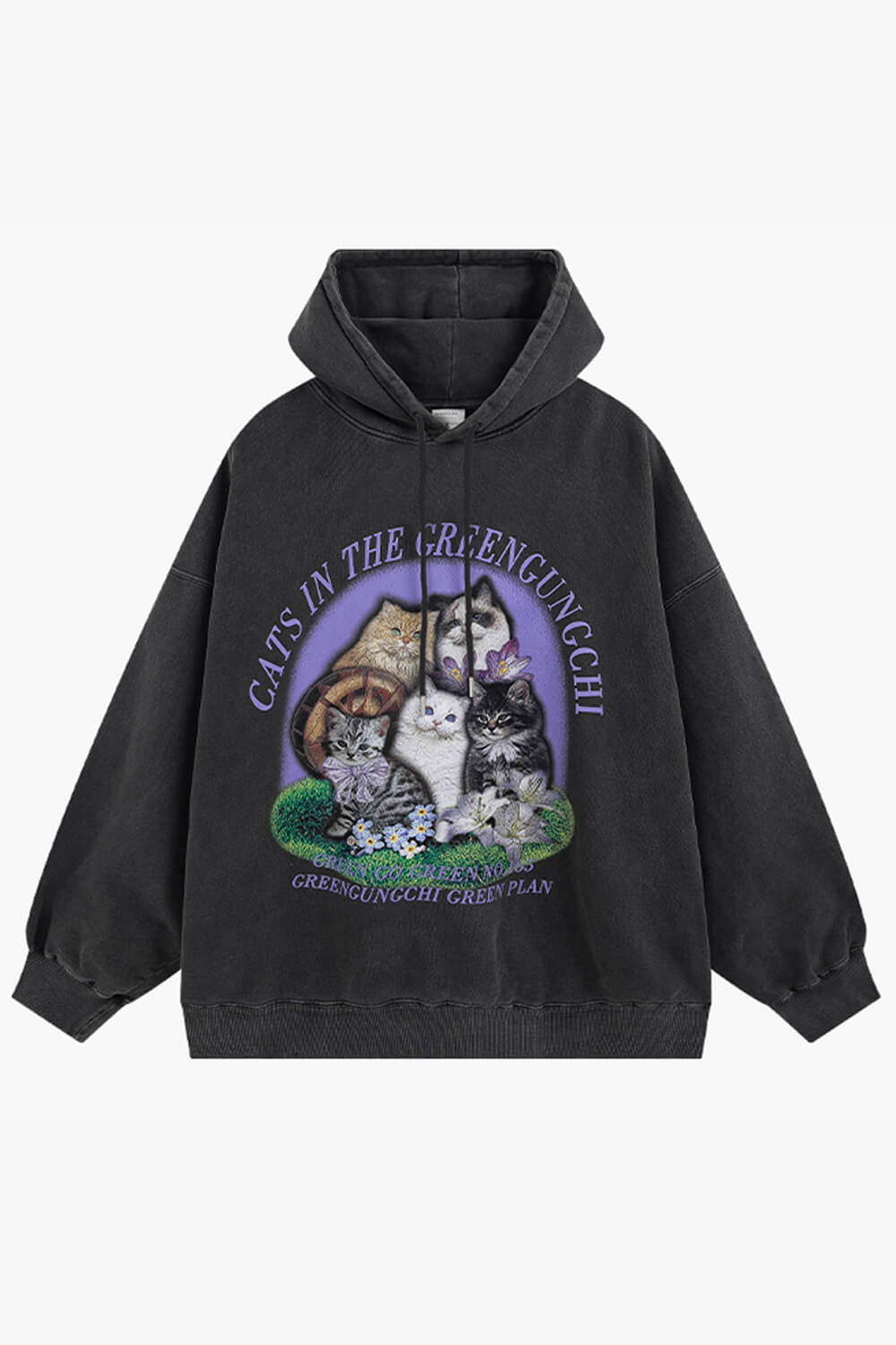 Cats Grunge Hoodie Dullcore Kawaii - Aesthetic Clothes Shop