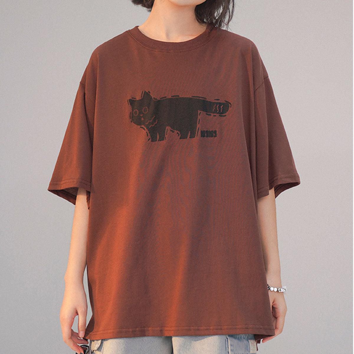 Dark Shaky Cat Aesthetic T-Shirt • Aesthetic Clothes Shop