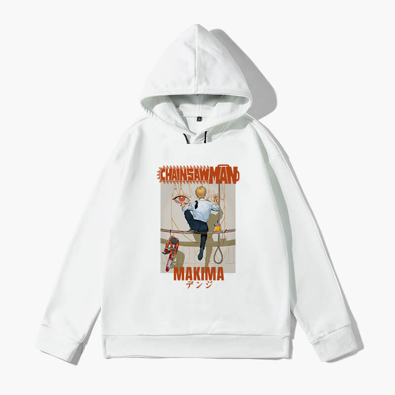 Denji Painting Makima Face Anime Hoodie Chainsaw Man