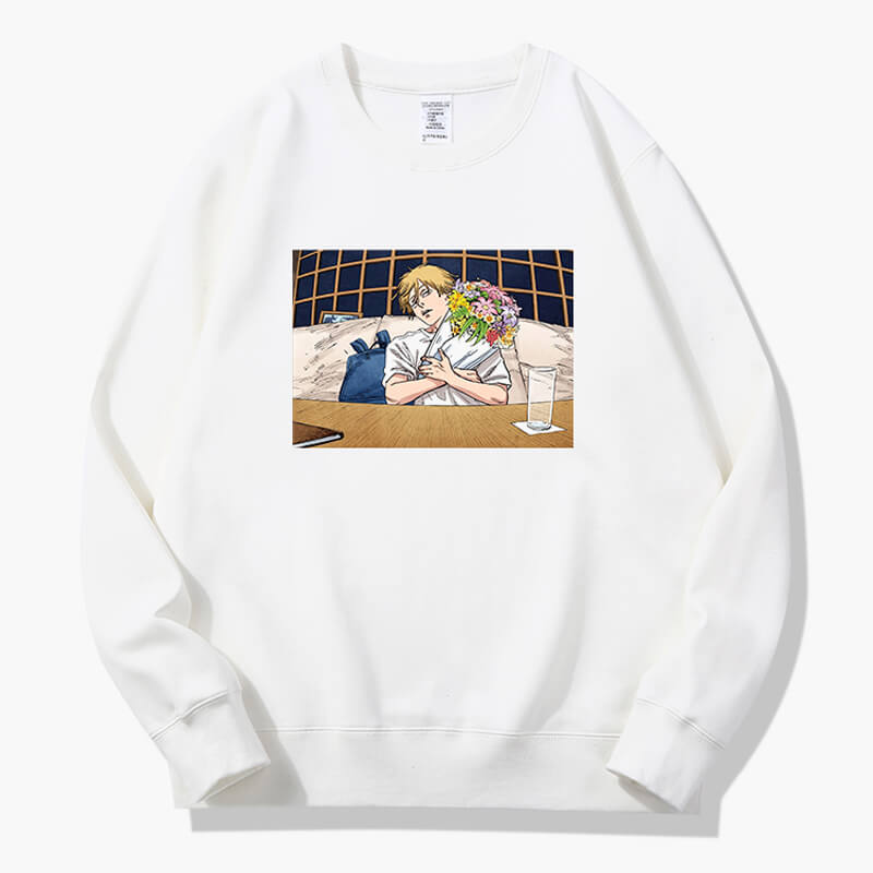 Denji With Flowers Sweatshirt Chainsaw Man • Aesthetic Shop