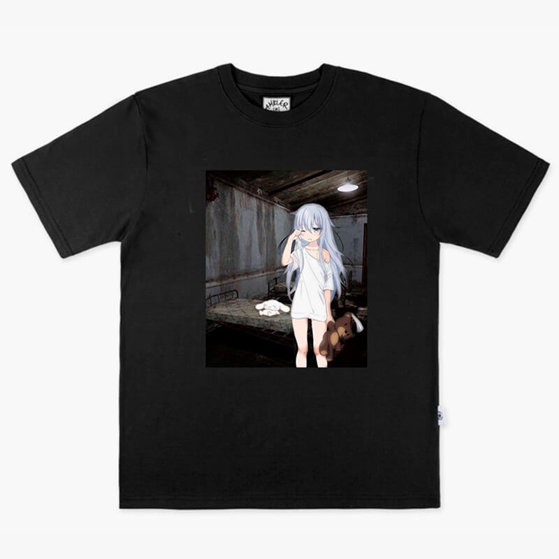 Dullcore Aesthetic Sleepy Kawaii Anime Girl T-Shirt - AC shop