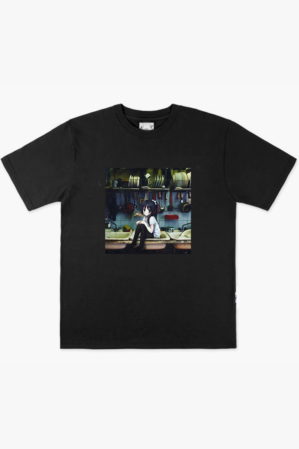 Dullcore Anime Girl in a Dirty Kitchen Sink T-Shirt - AC Shop