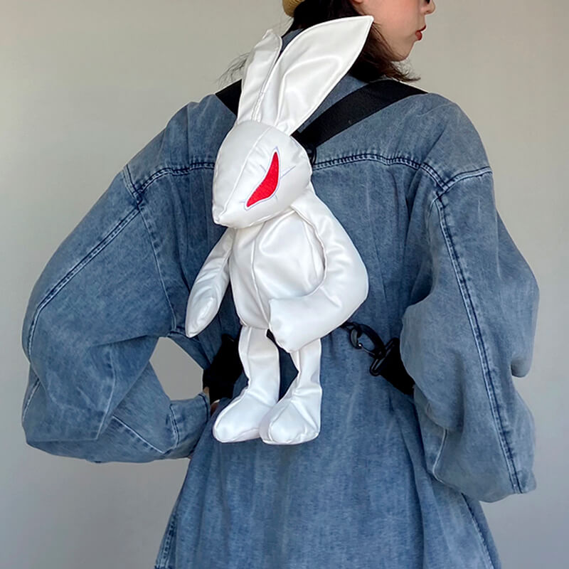 Evil Bunny Backpack Eco Leather - Aesthetic Clothes Shop