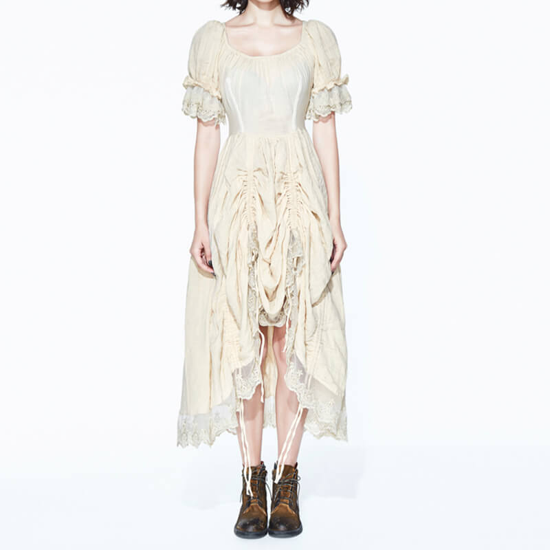 Ghostcore White Vintage Witch Dress - Aesthetic Clothes Shop