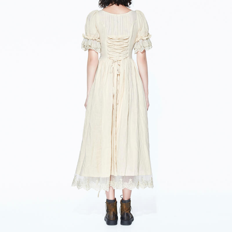 Ghostcore White Vintage Witch Dress - Aesthetic Clothes Shop