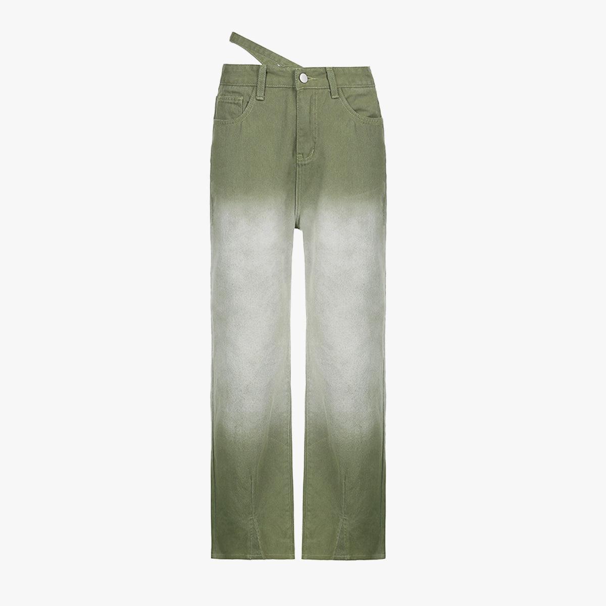 Knee Gradient Wide Jeans • Aesthetic Clothes Shop