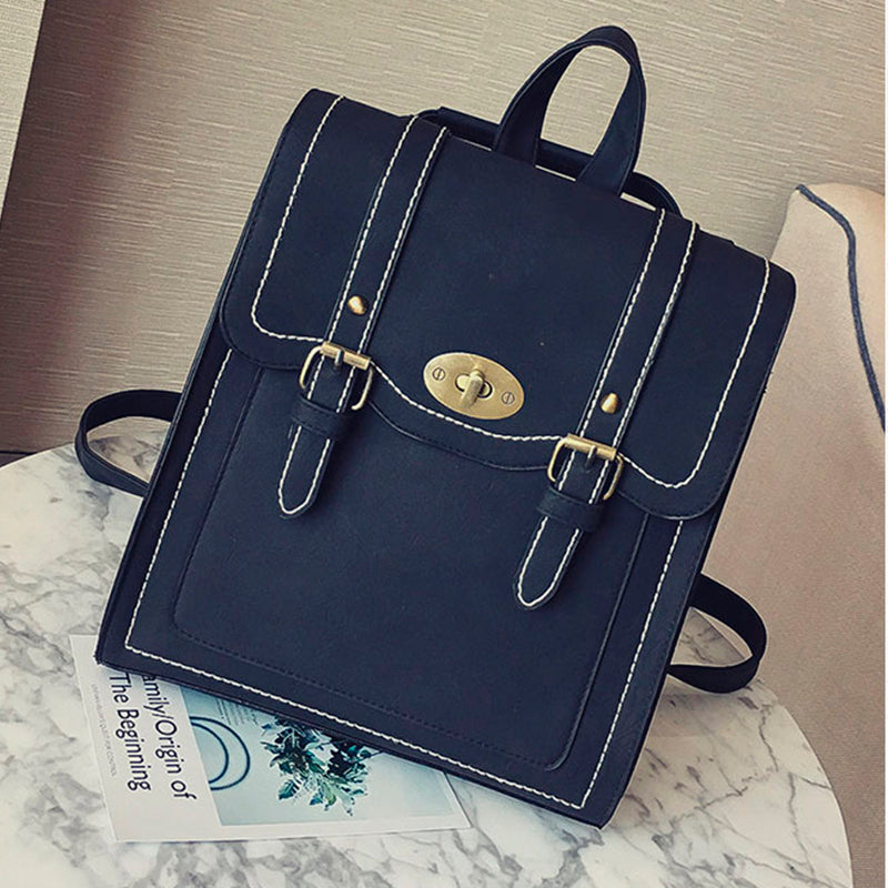 Light Academia College Style Backpack Eco Leather - AC Shop