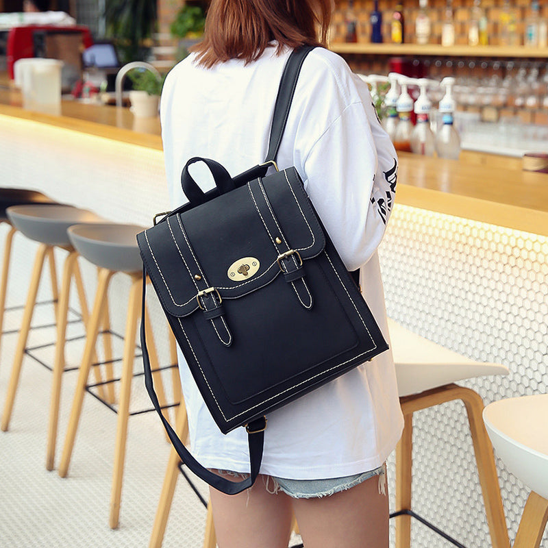 Light Academia College Style Backpack Eco Leather - AC Shop