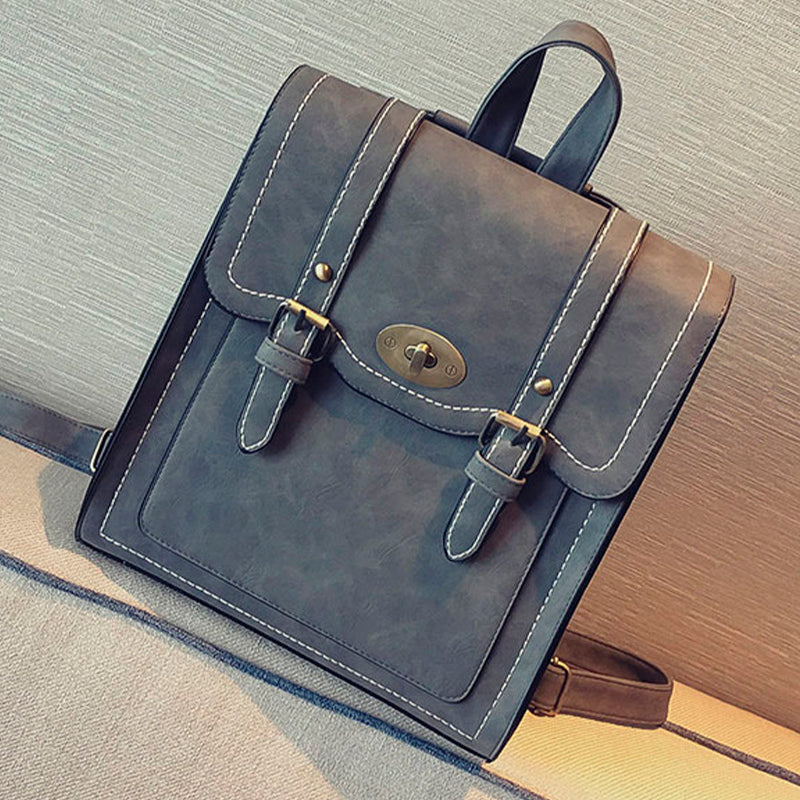 Light Academia College Style Backpack Eco Leather - AC Shop