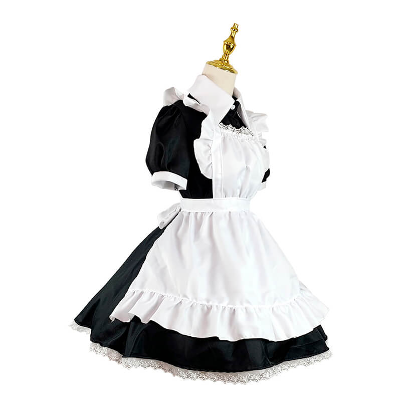 Maid Short Dress Puff Sleeve Maidcore - Aesthetic Shop