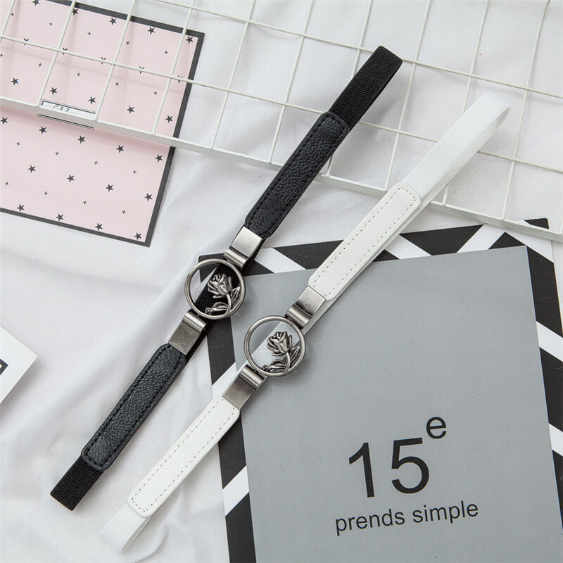 Metal Rose Buckle Aesthetic Belt - Aesthetic Clothes Shop