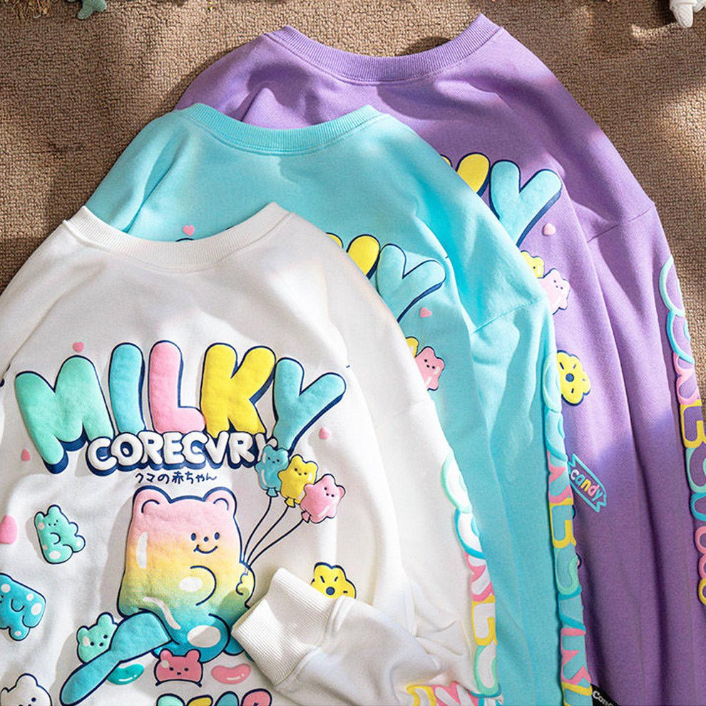 Milky Cute Gummy Bear Sweatshirt • Aesthetic Clothes Shop
