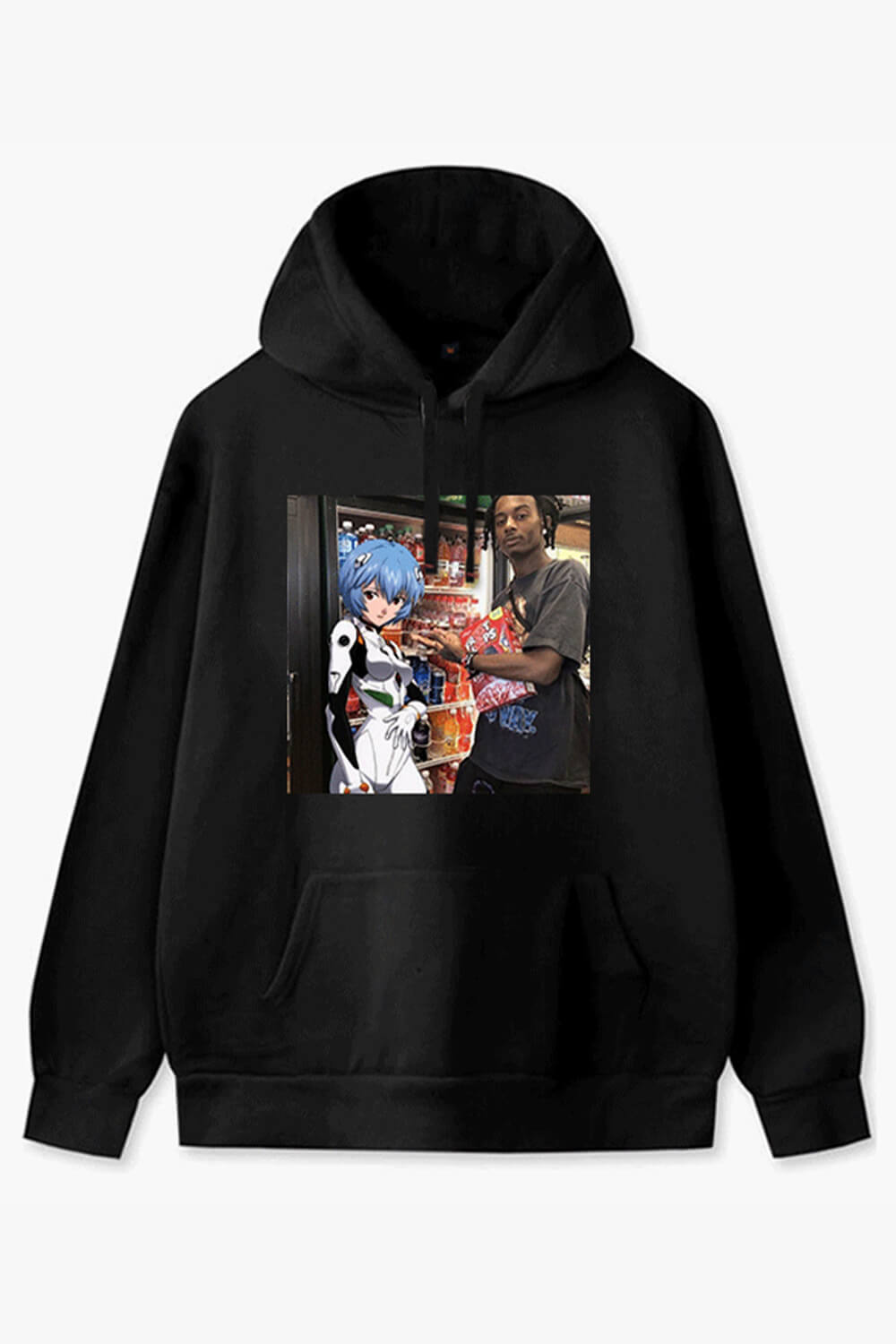Playboi Carti and Rei Ayanami IRL Anime Aesthetic Hoodie