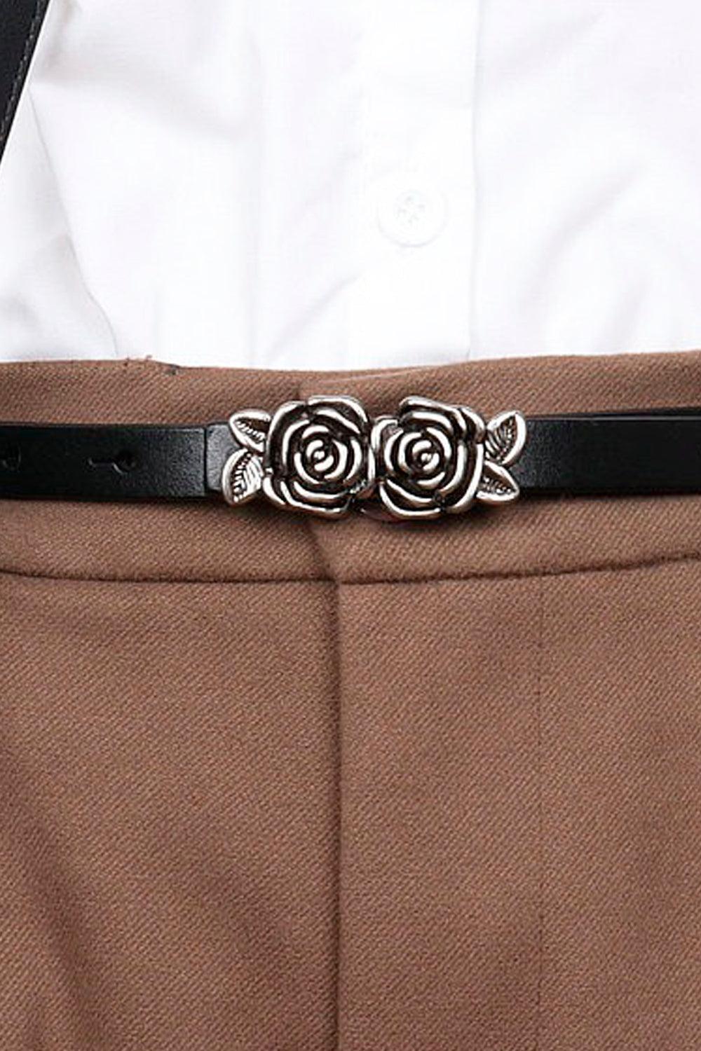 Retro Rose Buckle Aesthetic Belt • Aesthetic Clothes Shop