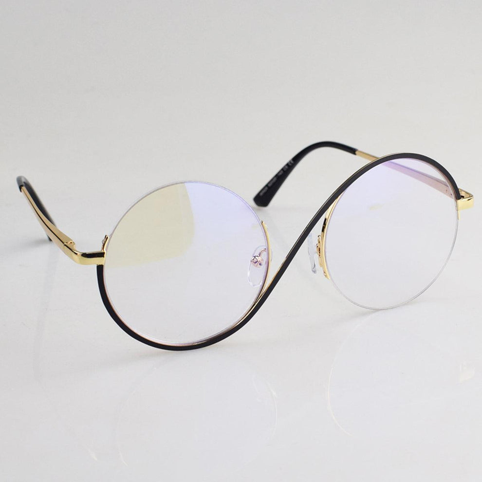 S Frame Curved Round Glasses • Aesthetic Clothes Shop