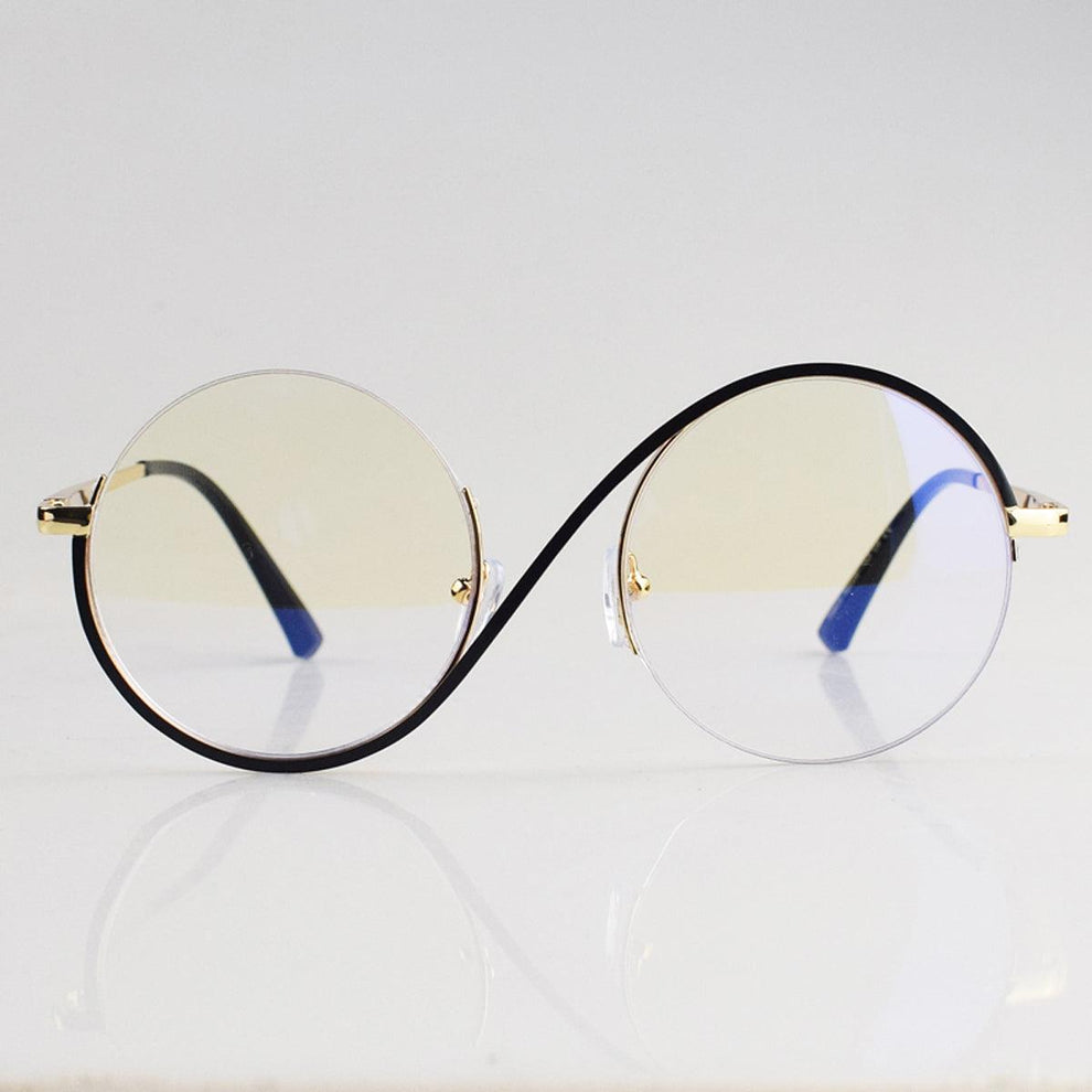 S Frame Curved Round Glasses • Aesthetic Clothes Shop