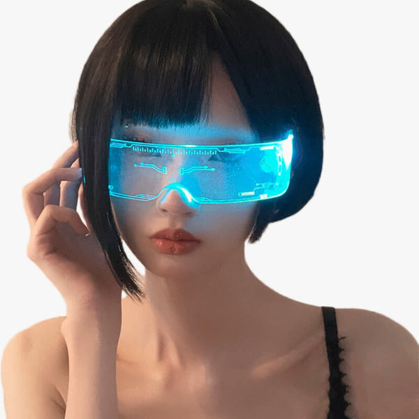Transparent Cyberpunk Glasses Glowing Sci-Fi - AС Shop