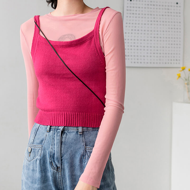 Transparent Silk Mesh Long Sleeve For Women - Aesthetic Shop